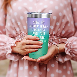 SpenMeta Gifts for Mother in Law - Mother in Law Gifts from Daughter in Law, Son in Law - Christmas, Mothers Day, Birthday Presents Ideas - Being My Mother in Law Tumbler Cup
