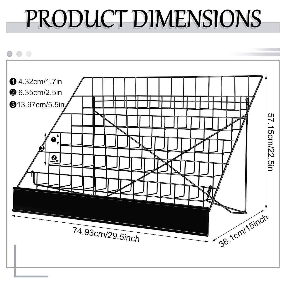 Queekay 6 Tier Wire Countertop Rack black Comic Book Holders Wide Wire Magazine Rack Tabletop Display Stand for Table Top Book Brochure Literature Comic Greeting Card Shelf Holder Stand