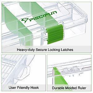 Piscifun Fishing Tackle Boxes, Tackle Trays with Waterproof Labels and Removable Dividers, 3600 BPA-Free Plastic Clear Fishing Storage Organizer Boxes for Lures, 2 Packs