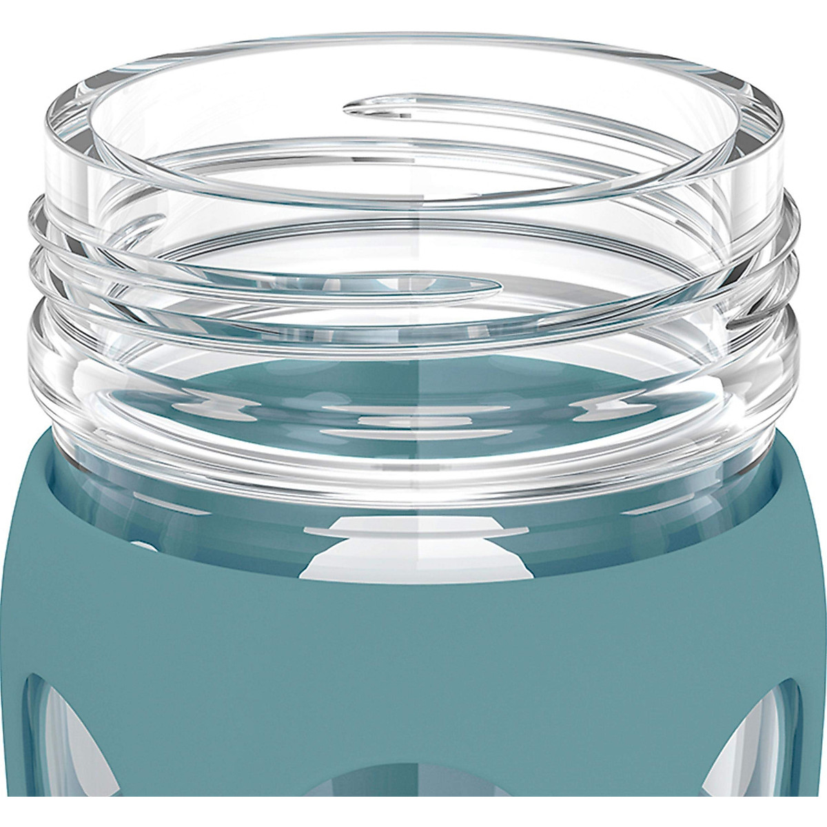 Lifefactory 22-Ounce Glass Water Bottle with Classic Cap and Protective Silicone Sleeve, Aqua Teal