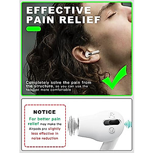 Brujula 3 Pairs AirPods Pro Ear Tips Ear Hooks Covers, Reduce Pain, Silicone Accessories, Anti-Slip Replacement Ear Tips, Fit in The Charging Case (M)