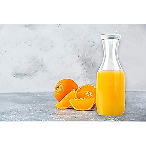 DecorRack Large Water Carafes, Bottle with Flip Top Lid, 50 Oz -BPA Free- Plastic Juice Pitcher, Decanter, Jug, Serve Fridge Cold Iced Tea, Water, for Outdoors, Picnic, Parties, Clear (1 Pack)