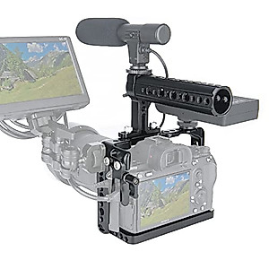 NICEYRIG Camera Cage Kit for Sony A7RIII/ A7RIV/ A7IV/ A7III/ A7SIII/ A7RII/ A7SII/ A7II/ A9, with Cheese Top Handle and Cable Lock Clamp - 190