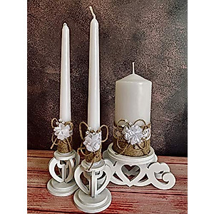 Unity Candle Holder-Unity Candle Stand-Unity Candle Holder Set-Pillar Candle Holder-Wedding Gift -Ceremony Decoration-Wedding Centerpiece