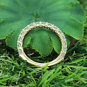 SAVEARTH DIAMONDS 1 1/3 ct.t.w Round Cut Lab Created Moissanite Diamond Eternity Wedding Band Ring In 14K Yellow Gold Over Sterling Silver (VVS1 Clarity, 1.33 Cttw)-6