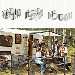 Jhsomdr Dog Playpen Outdoor 32" Height Foldable 32 Panels Heavy Duty Metal Portable Dog Pens Indoor Anti-Rust Exercise Dog Fence with Doors for Large/Medium/Small Pets Play Pen for RV Camping Yard