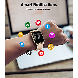 EGQINR Smart Watch (Answer/Make Call), 1.68" Fitness Tracker Smartwatch for Android iPhone with Blood Pressure Blood Oxygen Heart Rate Sleep Monitor Pedometer, IP67 Waterproof Smart Watches for Women