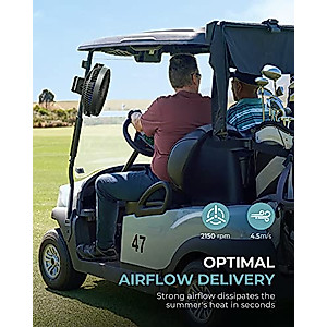 xasla 10000mAh Portable Rechargeable Clip on Fan, 8 inch Battery Operated Fan, 24 Hours Work Time, 4 Speeds Personal Fan, Ideal for Outdoor Camping Golf Cart Home Office Blue