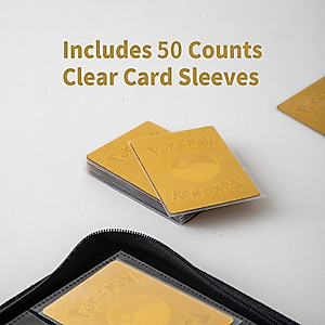 Premium 12 Pocket Card Binder, 720 Side-Loading Slots, Ringless Trading Card Album Folder for TCG, MTG, NFL, Sports Cards & Other Standard Size Trading Card with 50 Counts Card Sleeves