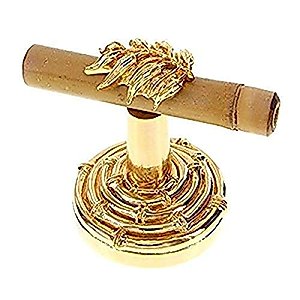 Vicenza Designs PO9009 Palmaria Vertical Robe Hook with Horizontal Leaf, Large, Polished Gold