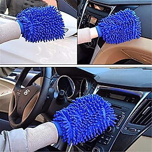Nicetage Chamois Cloth for Car-1 Car Shammy Towel + 1 Bonus Car Wash Mitt - 11.8'' X15.7'' - Scratch-Free Shammy Cloth for Car