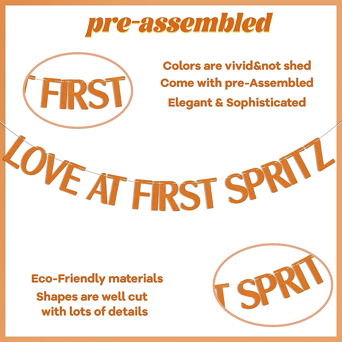 Love at First Spritz Banner - Citrus Bridal Shower Bachelorette Wedding Party Decorations, Spritz Bar Banner, Orange Bridal Shower Spritz Station Decoration