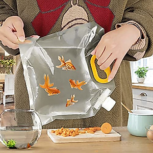 1.5L Grain Moisture-proof Sealed Bag, 10 Pcs Reusable Transparent Grain Storage Suction Bagswith Funnel, Resealable Airtight Smell Proof Packaging Baggies for Multipurpose Food Storage