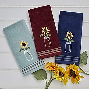 SKL Home by Saturday Knight Ltd. Sunflower in Jar Hand Towel (2-Pack), Aqua