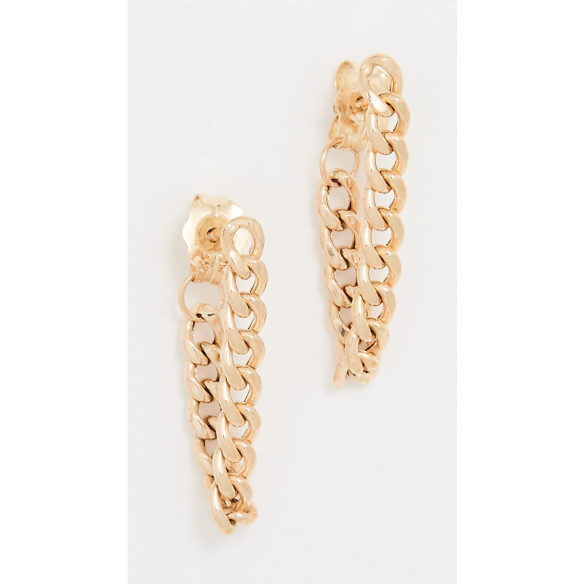 Zoe Chicco Women's 14k Gold Small Curb Chain Huggie Earrings, Gold, One Size