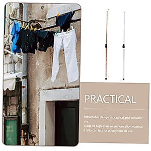 Cabilock 8 Pcs Metal Clothes Hangers Pull up Bar Outdoor Window Covers for Home Clothes Reaching Rods Extension Pole Hook Retractable Clothes Rod Clothes Fork Pole Clothes Reaching Pole CD