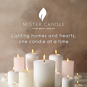 Mister Candle - 3 inch by 4 inch Tall Citronella Scented Pillar Candles (Set of 3) - Indoor & Outdoor Use
