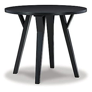Signature Design by Ashley Otaska Mid Century Modern Round Dining Room Table, Black