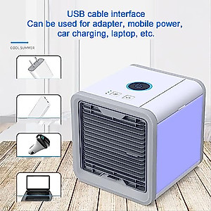 Portable Air Conditioners,Evaporative Air Cooler Powerful, Quiet, Lightweight and Portable Space Cooler with Hydro USB Quiet Air Cooler for Room Office Desk (A)