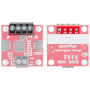 SparkFun Qwiic Motor Driver I2C Plug and Play Breakout No Soldering required to control small DC Motors 1.2A Steady state drive per channel 1.5A Peak 2 channels 127 levels of drive strength 3.3V Logic