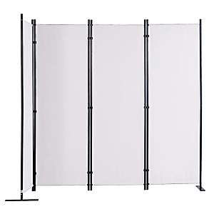 VEVOR Partition Screen, 5.6 ft Privacy Panels (4-Panel), Cloth Separator for Office, Bedroom, Dining & Study Areas, Standalone, White