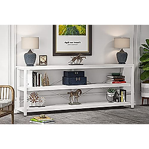 Sofa Table, 3 Tiers TV Stand 70.8 Inches Console Table Extra Long TV Console with Storage Shelves for Living Room, Entryway