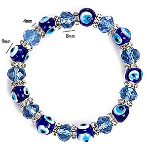 RagBear Beaded Bracelet With Evil Eye Charm Cheap 14K Rose Gold White Yellow Light Blue