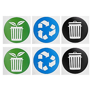 60Pcs Recycle Sticker Compost Sticker Reusable Easy to Tear and Stick Large Patterns Trash Sticker for Waste Box Recycling Station Wall Trash Can