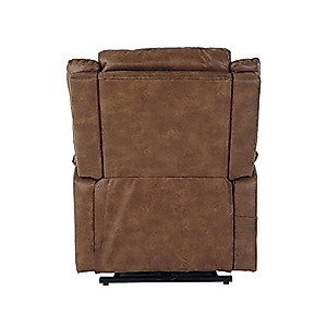 Signature Design by Ashley Yandel Faux Leather Electric Power Lift Recliner for Elderly, Brown