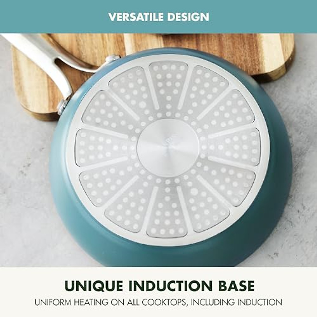 GreenPan Nova 8" Frying Pan Skillet, Oprah’s Favorite Things 2024, Ceramic Nonstick Cookware, PFAS Free, Toxin-Free, Induction Suitable, Dishwasher & Oven Safe, Durable, Easy Clean, Deep Teal