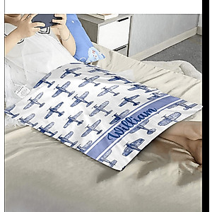 Personalized Aviation Watercolor Planes Baby Blanket with Name for Girls Boys Custom Nursery Kids Blankets for Baby Shower Birthday Gifts Customized Baby Throw Soft Fleece 30 x 40 inch