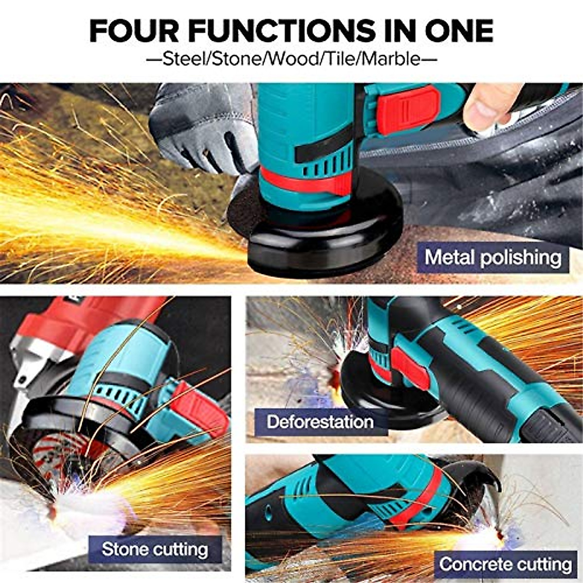 Gtest Mini Cordless Angle Grinder,12V Lithium-Ion Grinding Machine Electric Polishing Cutting Brushless Micro Angle Grinder Power Tool,1 Battery