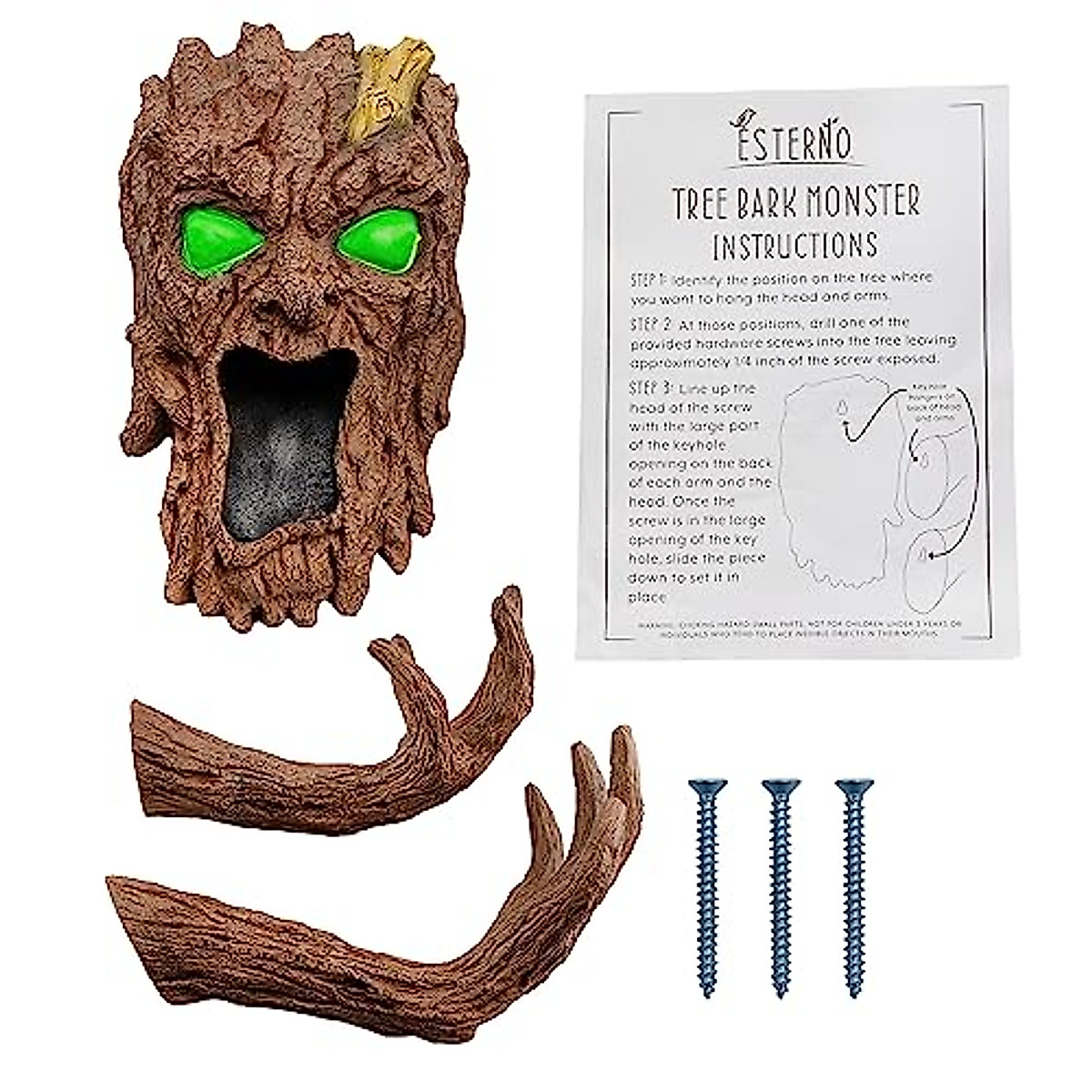 Esterno Tree Bark Monster Yard Decor, Bark Face Tree Person Decor for Garden and Halloween