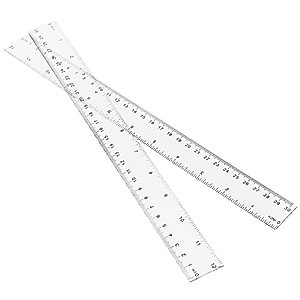 PINGEUI 100 Pack 12 Inches Clear Plastic Straight Rulers, Plastic Measuring Ruler with Inches and Metric Graduations, Measuring Tool for School and Office Supplies