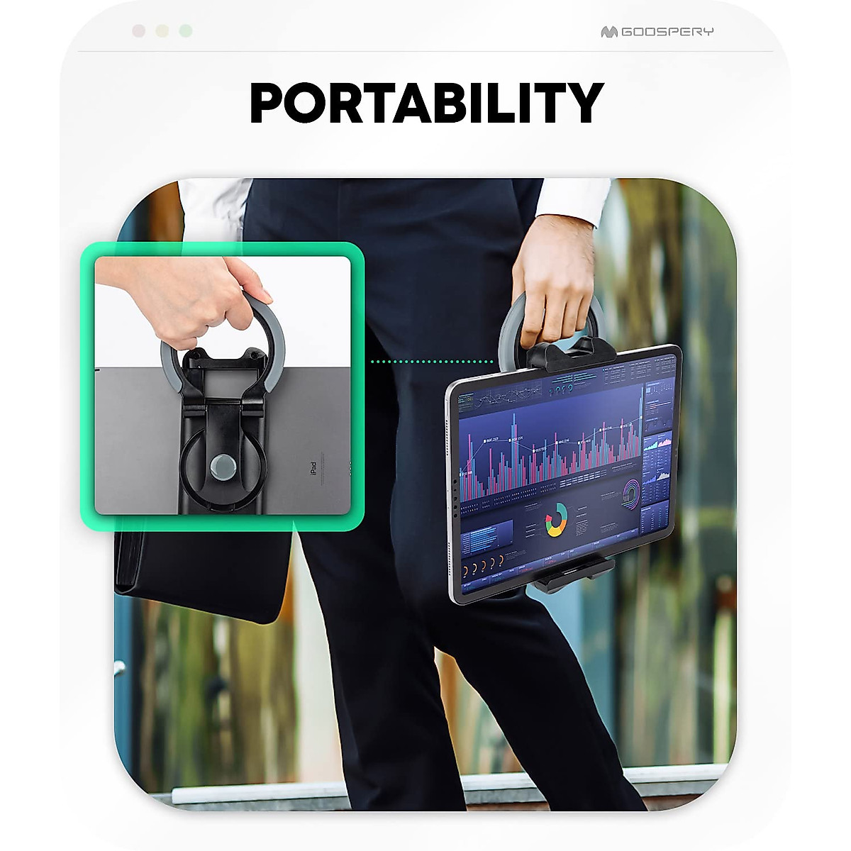 GOOSPERY Compatible with iPad ChromeBook Kindle Tablet Hand Grip Holder Accessory for e-Reading, Drawing, Video Viewing Compatible with iPad Pro 12.9 11 10.5 Air 2 2022