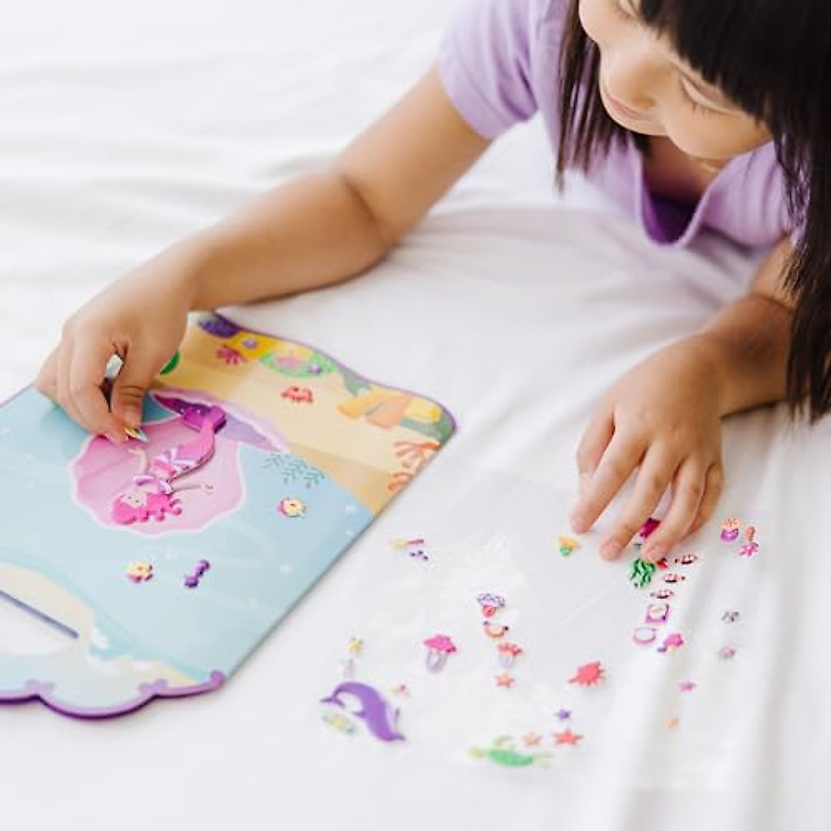 Melissa & Doug Puffy Sticker Activity Book: Mermaids - 65 Reusable Stickers - FSC Certified