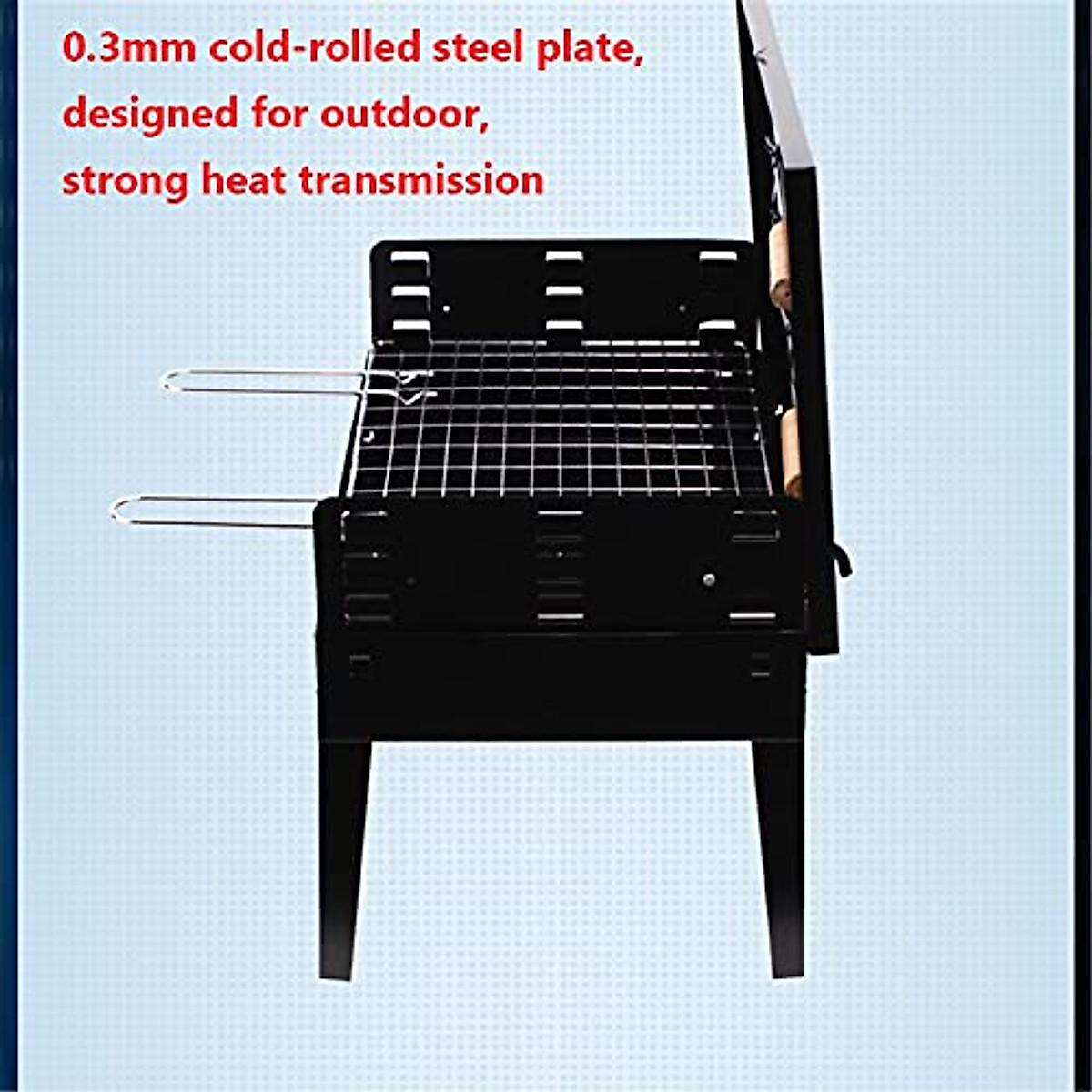 XIONGGG Charcoal Barbecues BBQ Grill Rack, Folding Portable Smoker Grill Racks for Outdoor, Travel, Picnic, Camping, Garden Summer Party