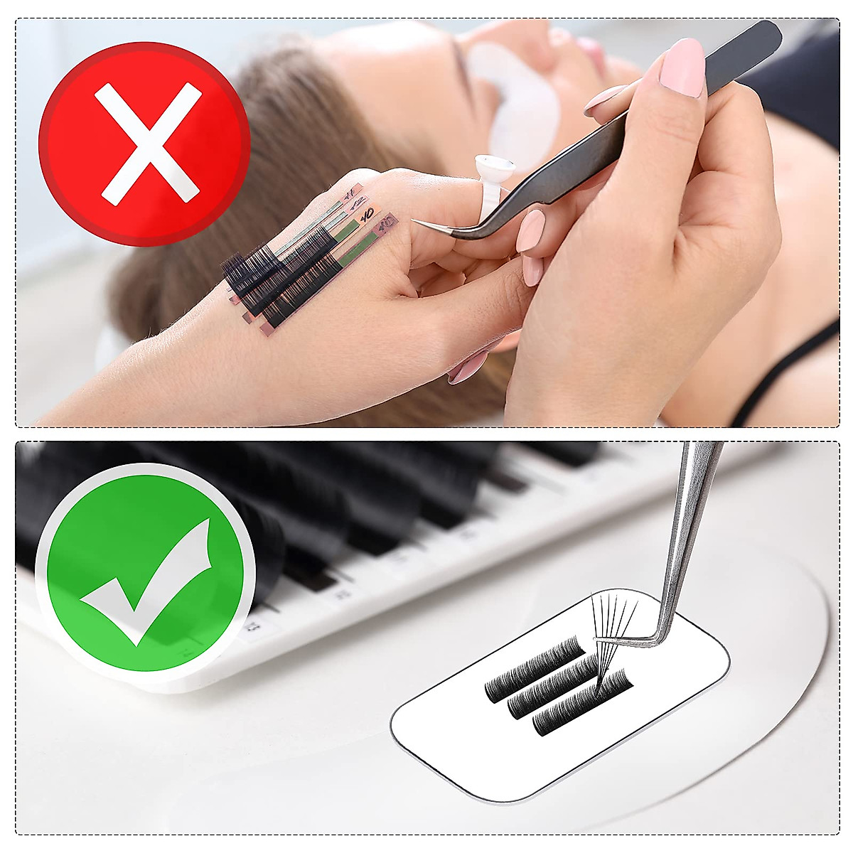 Maitys 6 Pieces Eyelash Extension Pad Silicone Pads for Lashes Reusable Adhesive Silicone False Eyelash Extension Holder Pads for Loose Lash Grafting Gasket Pallet(Clear)