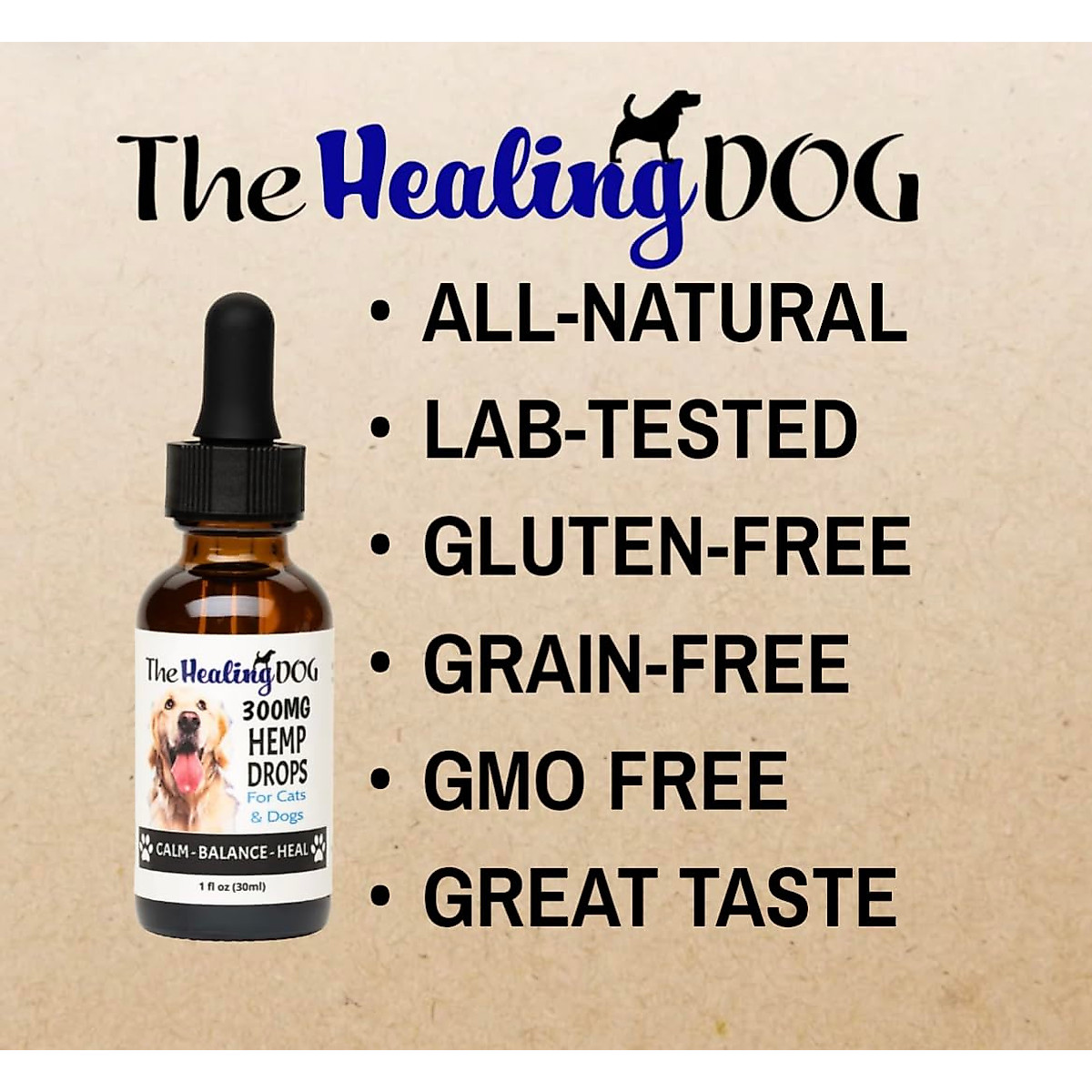 The Healing Dog: Hemp Oil for Cats & Dogs - 300mg