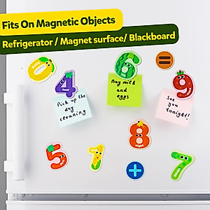 JCREN Jumbo Magnetic Numbers Fridge Magnets Colorful Fruit Shape Number Math Learning Toy Set Preschool Math Counting Refrigerator Magnet Toys for 3 4 5 Year Old Toddler Kids Boy Girl Gift