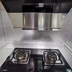 197"x16" Silver Contact Paper Metallic Look kitchen Backsplash Peel and Stick Wallpaper Oil Proof Waterproof Aluminum Foil Wall Sticker Adhesive Paper for Cabinets Shelf Liner Removable Heat Resistant