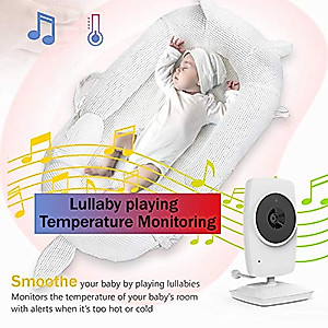 IKQIEOR Baby Monitor with Camera and Audio, 3.2" 720 HD LCD Screen Video Baby Monitor,1000ft Long Range Baby Monitor No WiFi No App,2-Way Talk,Night Vision,Temperature Monitoring,2 X Zoom, Lullabies