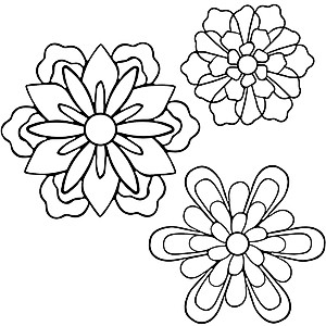 3 Pieces Metal Flower Wall Decor Rustic Galvanized Metal Flower Hanging Metal Flower Wall Art Wire Outline Wall Flowers Decor for Home Bedroom Bathroom Kitchen Garden Wall Art (3 Styles)