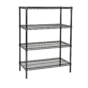 Omega 12" Deep x 48" Wide x 54" High 4 Tier Black Starter Shelving Unit