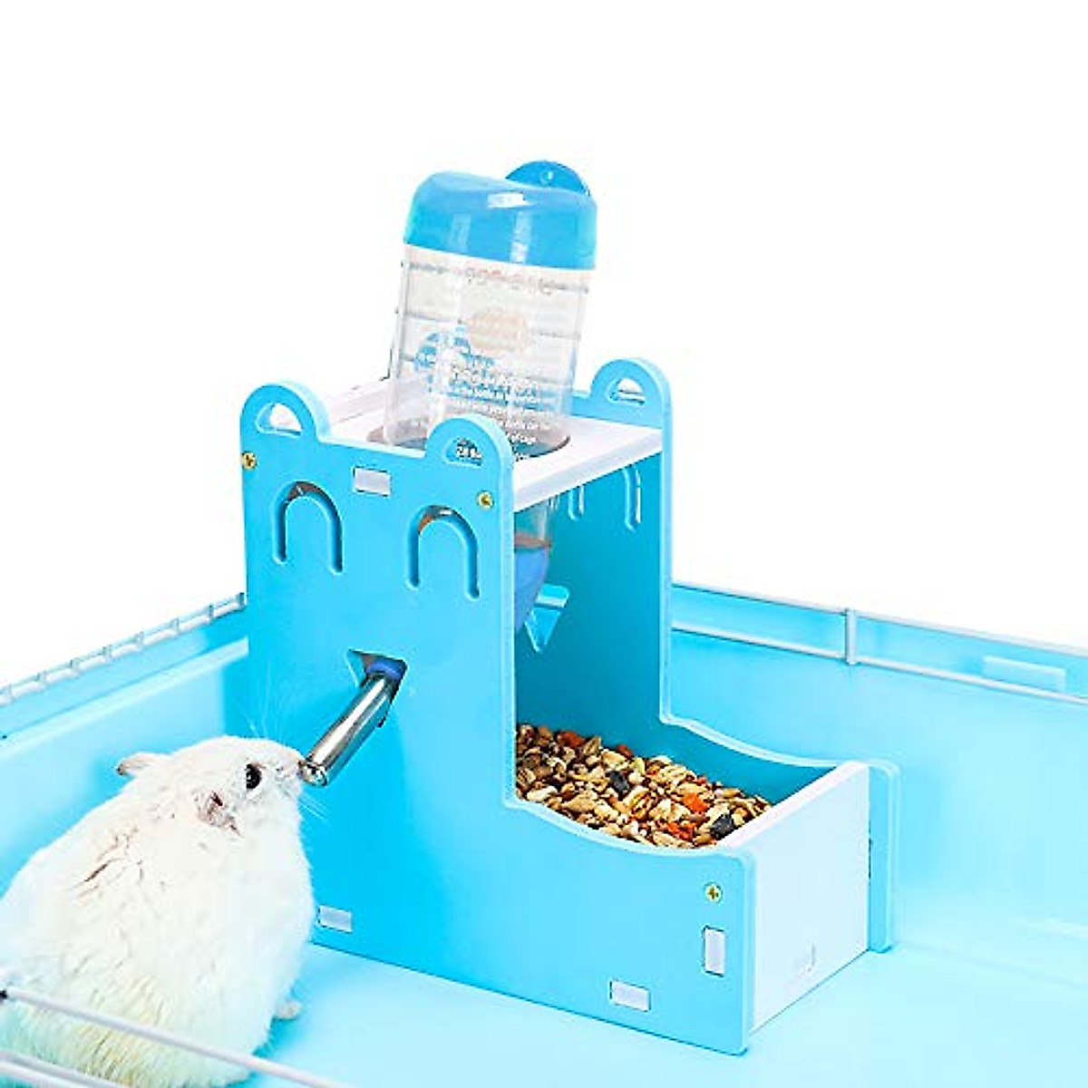 Yitokmc Hamster Water Bottle with Stand Holder Aquarium Cage Accessories Small Animal Pet Water Bottle for Hamster Hedgehog Mouse Gerbil Guinea Pig Bunny Rat Water Feeder Automatic Drinking Bottle