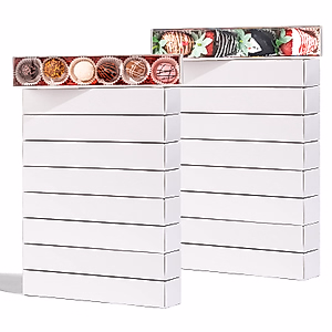 RomanticBaking 50PCS 9" × 1 1/2" × 1 1/2" Inch,Clear Chocolate Boxes Truffle Boxes Bakery Boxes with Full Window Drawer Boxes Pretzel Boxes Wedding Favors Party Boxes