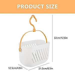 STOBAZA Shower Basket Plastic Hanging Shower Caddy with Hook for Bathroom Health Cosmetics Spa White