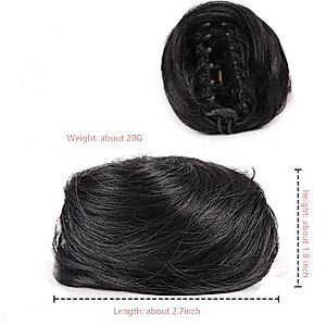 SDZNYQT 2PCS Cat Ears Hair Donut Chignon Claw Clip in Messy Hair Bun Mini Claw Clip in Updo Bun Extensions Wig Accessory Cat ears bun (2/30)