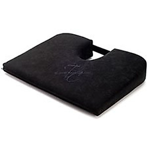 TUSH CUSH Seat Cushion - Small Home Office Car Compu Computer Ergonomic Orthopedic Chair Cushion - Black Velour Fabric