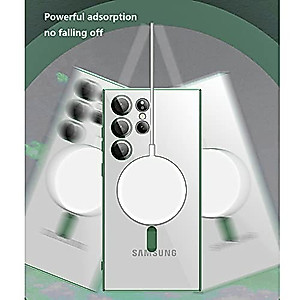 LZGHOYF Galaxy S23 Ultra Case, Clear Case for Samsung Galaxy S23 Ultra Built-in Camera Lens Protector Magnetic Case Compatible with MagSafe Elegant Protection Case Cover - Gold